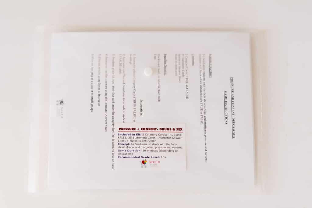 Pressure And Consent: Drugs And Sex – Activity Kit (Download or Hard Copy)