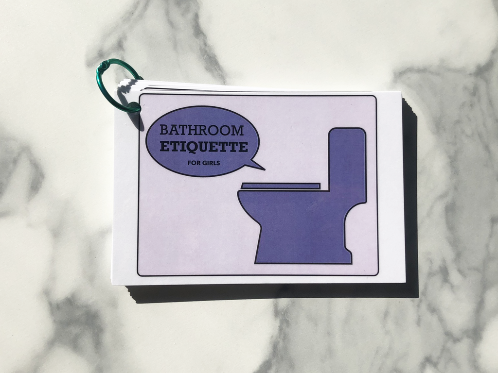 Bathroom Etiquette For Girls Sequence Cards (Download or Hard Copy)